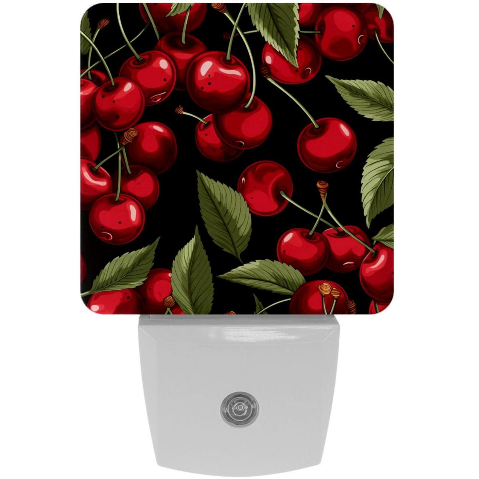Cherry LED Square Night Lights - Stylish and Energy-Efficient Illumination for Any Room - Set of ...