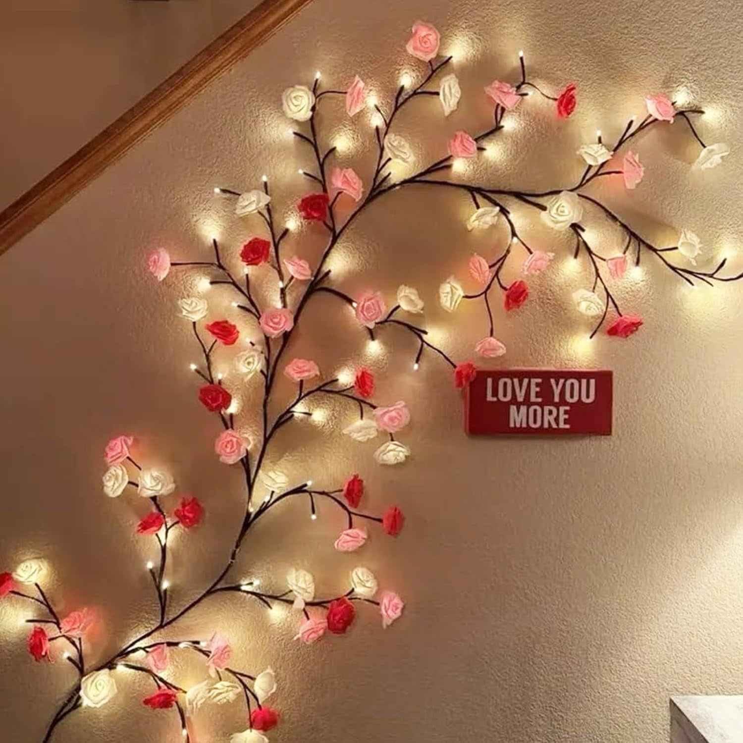 Cherry LED Tree Branch Lights for Wall, Cherry Blossom Willow Vine ...