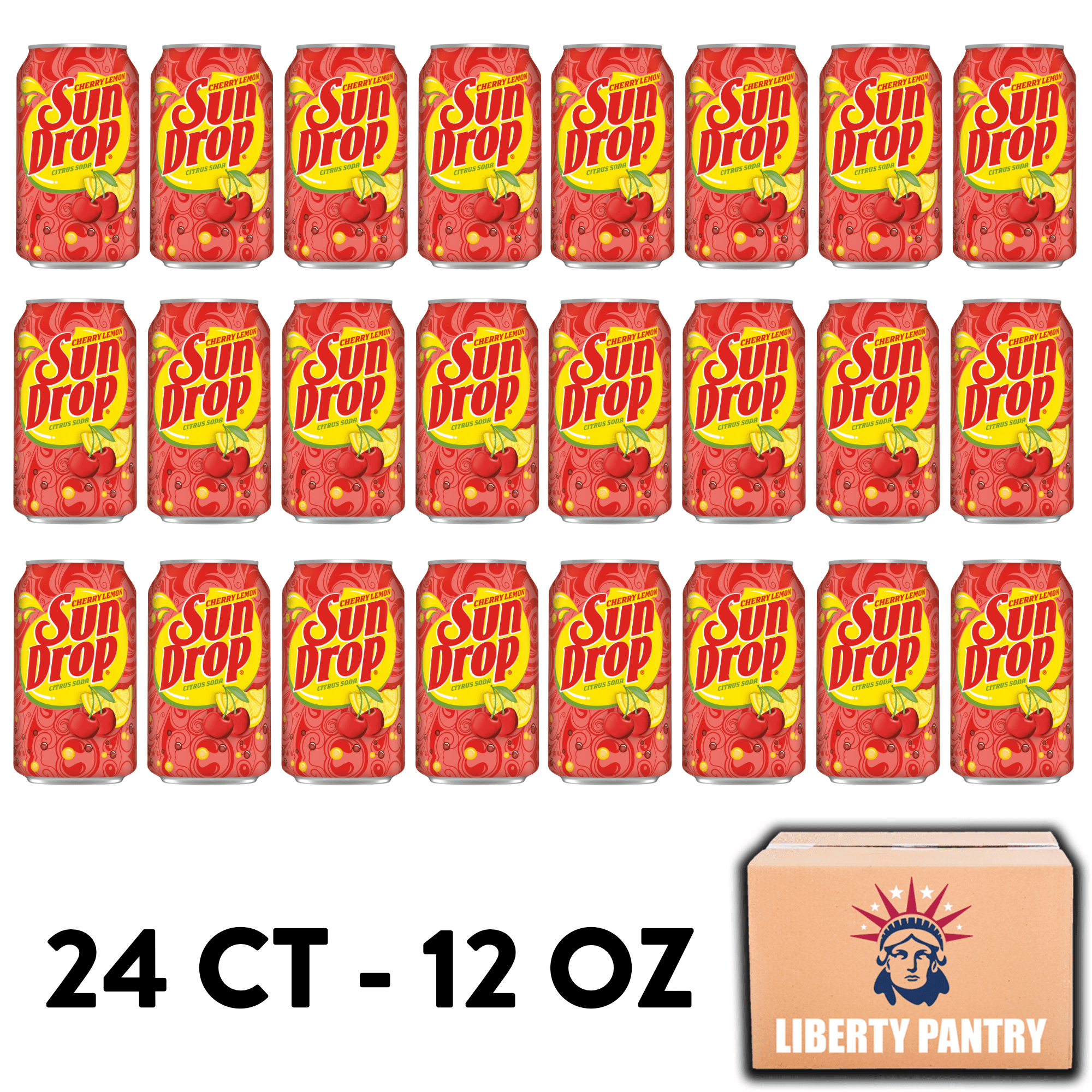 Cherry Lemon Sun Drop Soda, 12 oz, 24 Cans - Walmart.com