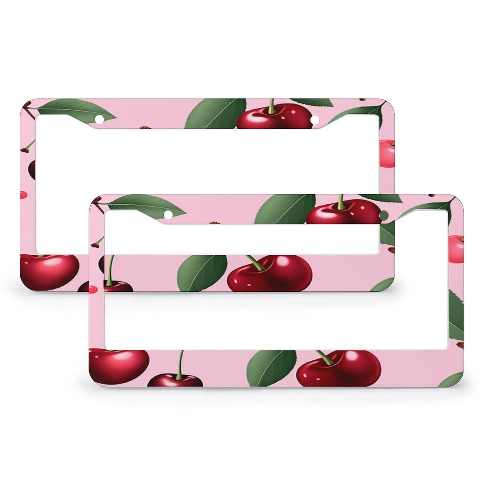 Cherry License Plate Frames - 2 Pack Metal Tag Frame Car Plate Holder ...