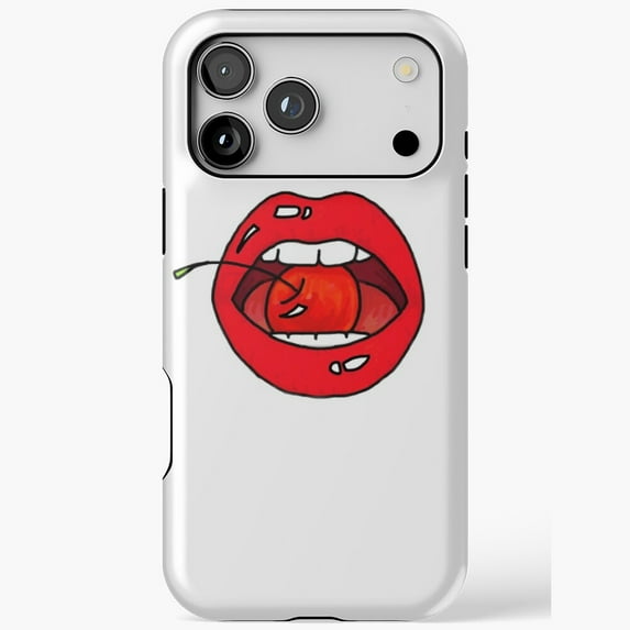 Cherry Lips Pop Art Illustration Artwork Phone Case Compatible iPhone ...