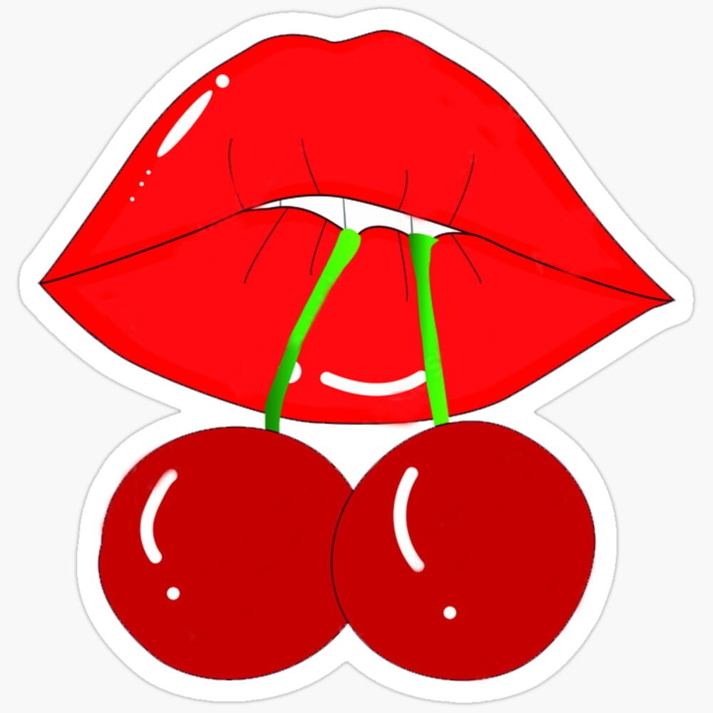 Cherry Lips Sticker Sticker Phone Decal Water Bottle Stickers Car ...