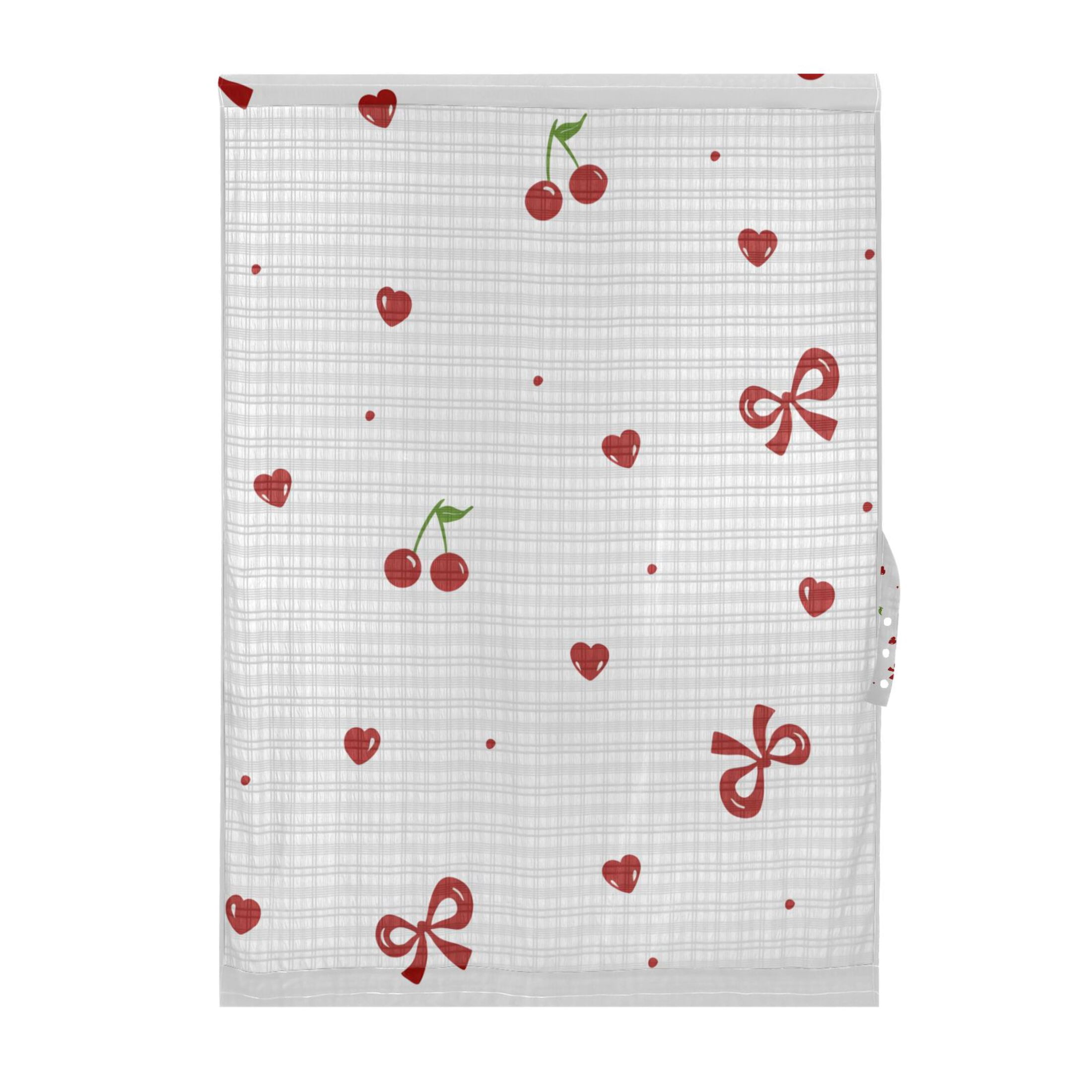 Cherry Love Bow Pattern Door Curtain Sheer Privacy Light Filtering ...