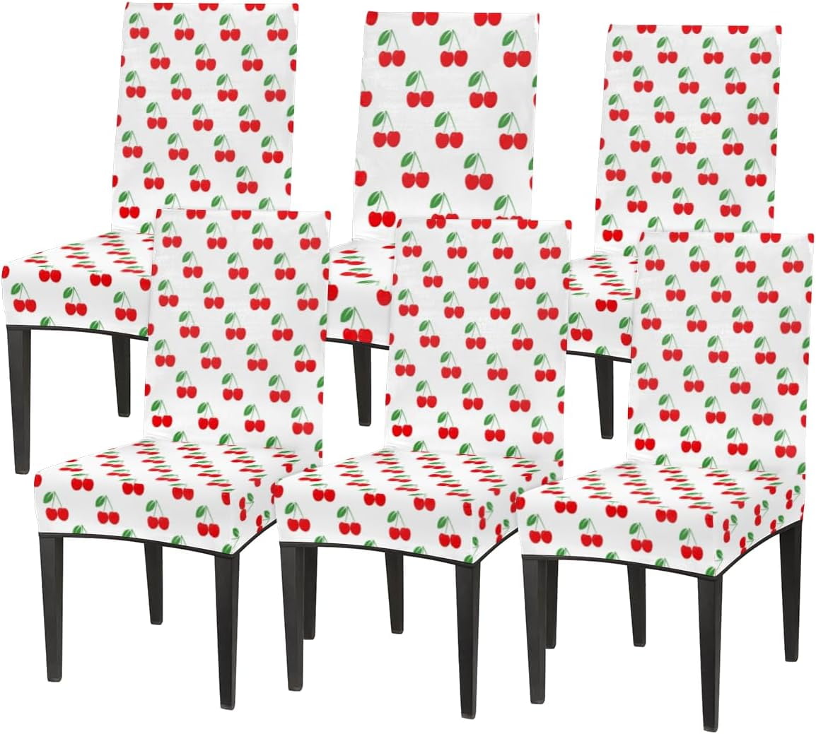 Cherry Minimalism Dining Room Chair Covers Set of 6 Stretch Parsons ...