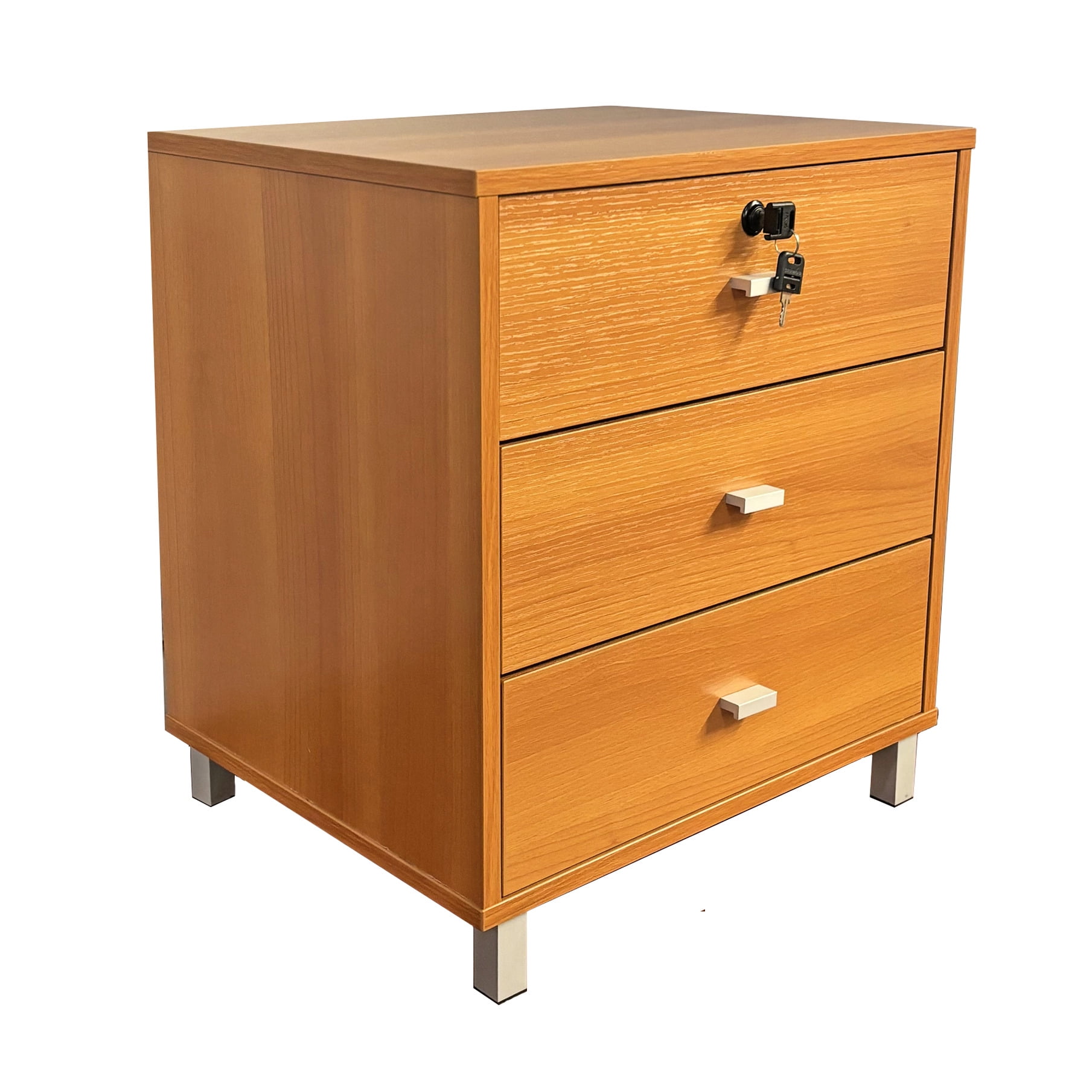 Cherry Nightstand With Locking Top Drawer And Three Practical ...