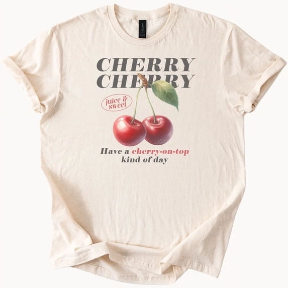 Cherry On Top Graphic Tee Sweet Fruit T Shirt - Walmart.com