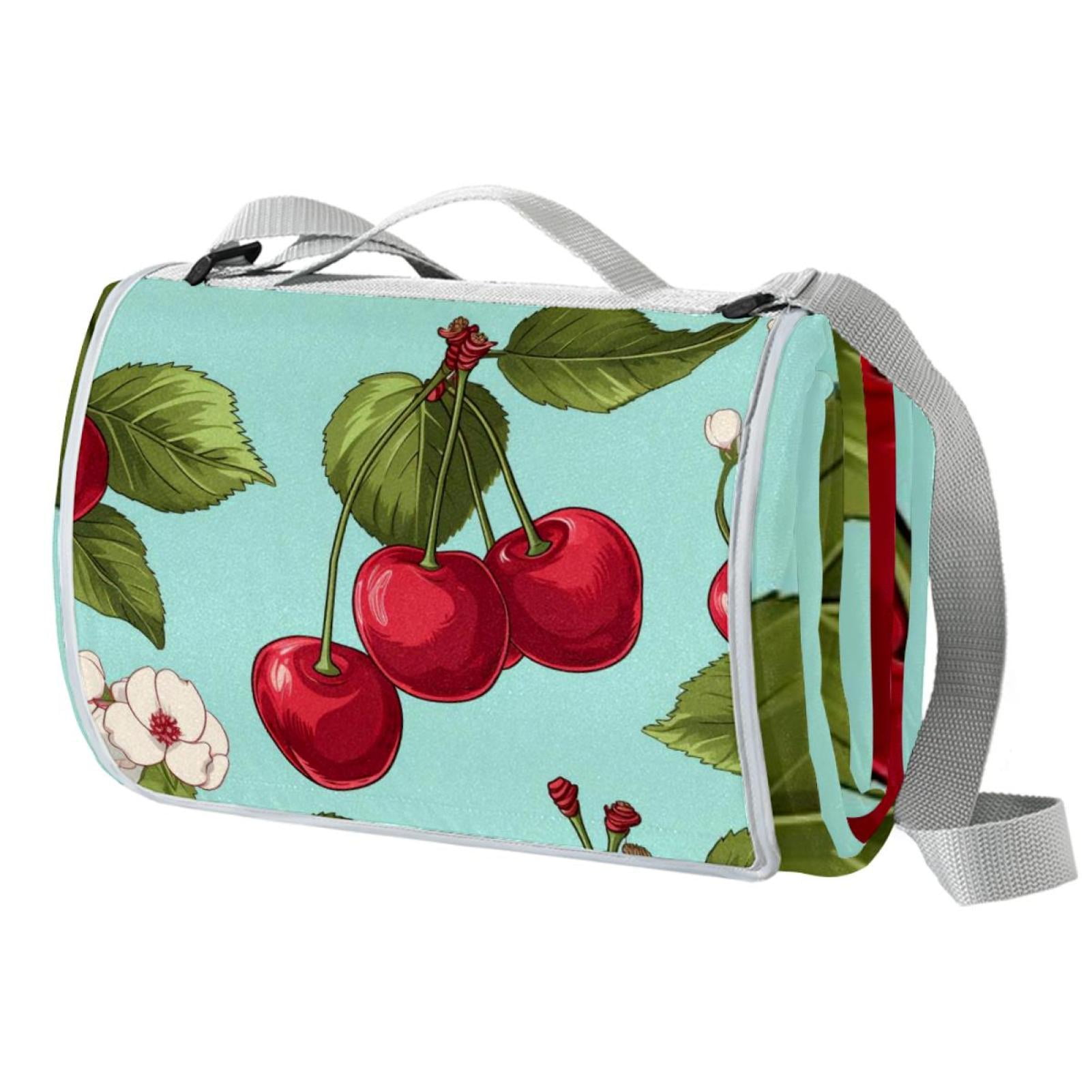 Cherry Outdoor Canvas Picnic Blanket Waterproof and Foldable Mat with ...