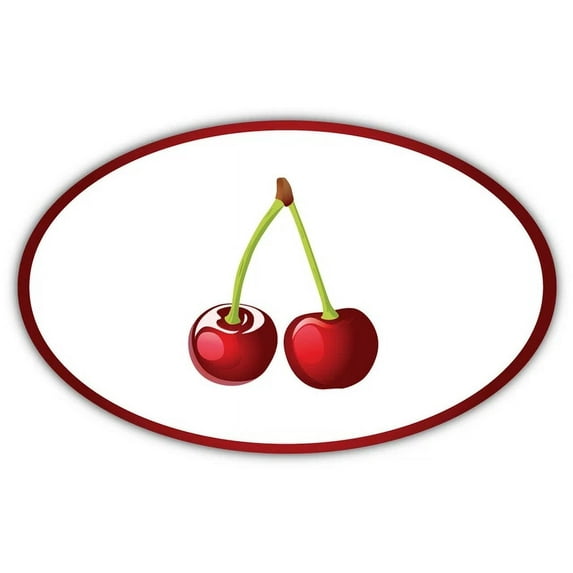 Cherry Oval Car Sticker Phone Decal Water Bottle Stickers Car Decals ...