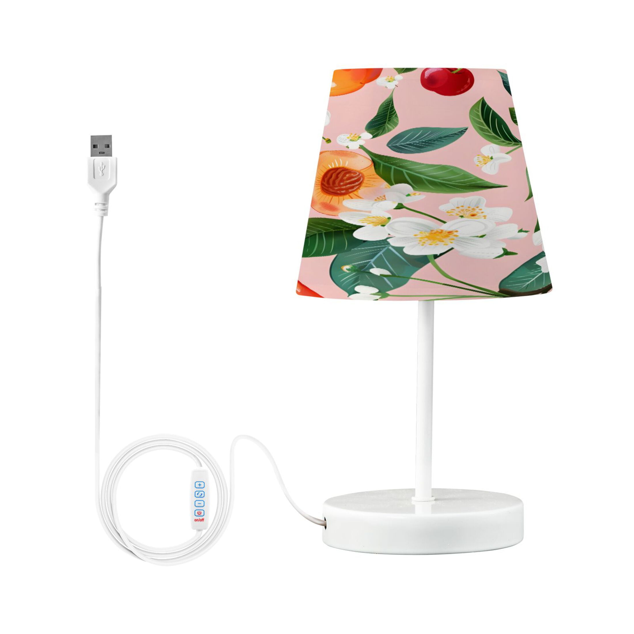 Cherry Peach Apple Flower Desk Lamp LED Table Nightstand Lamps with 3 ...