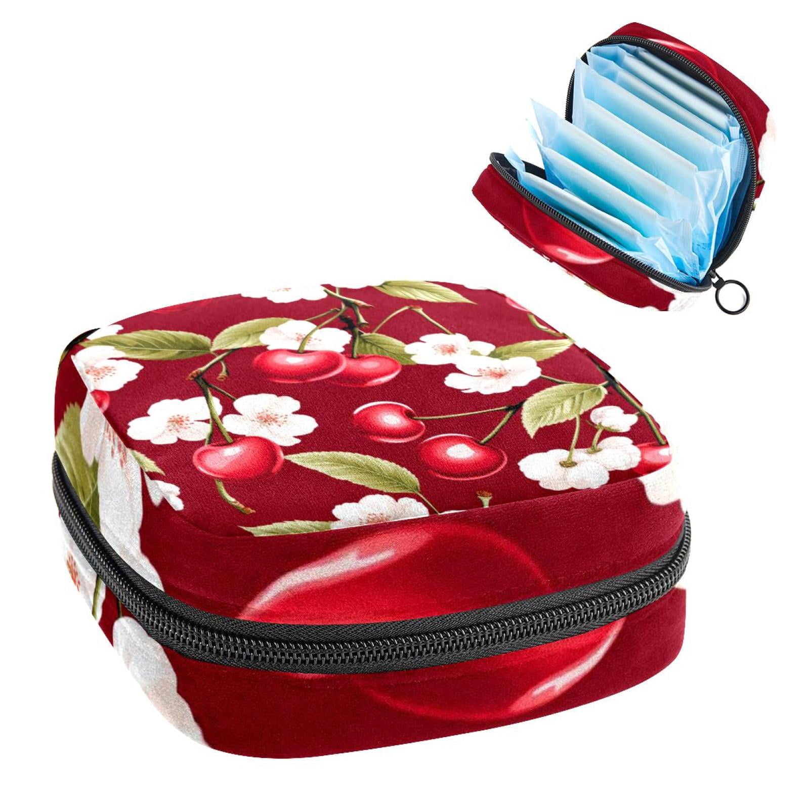Cherry Period Pouch: Stylish Sanitary Napkin Bag, Travel Pouch Necklace ...
