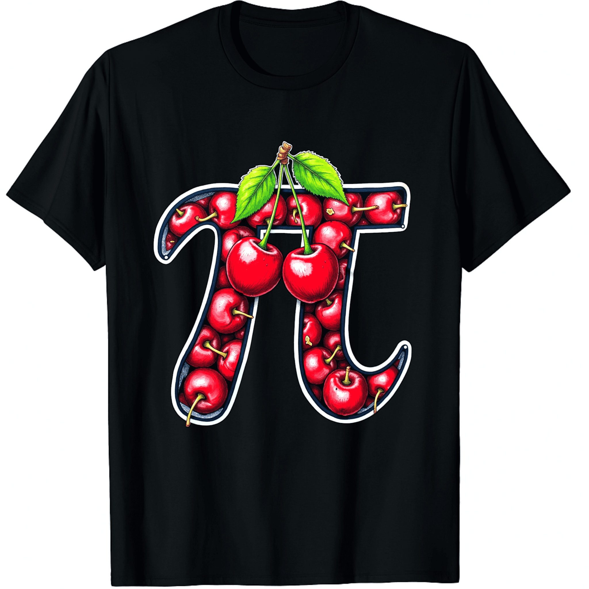 Cherry Pi Symbol Pun Math Teacher Day Funny Men Women Short Sleeve ...