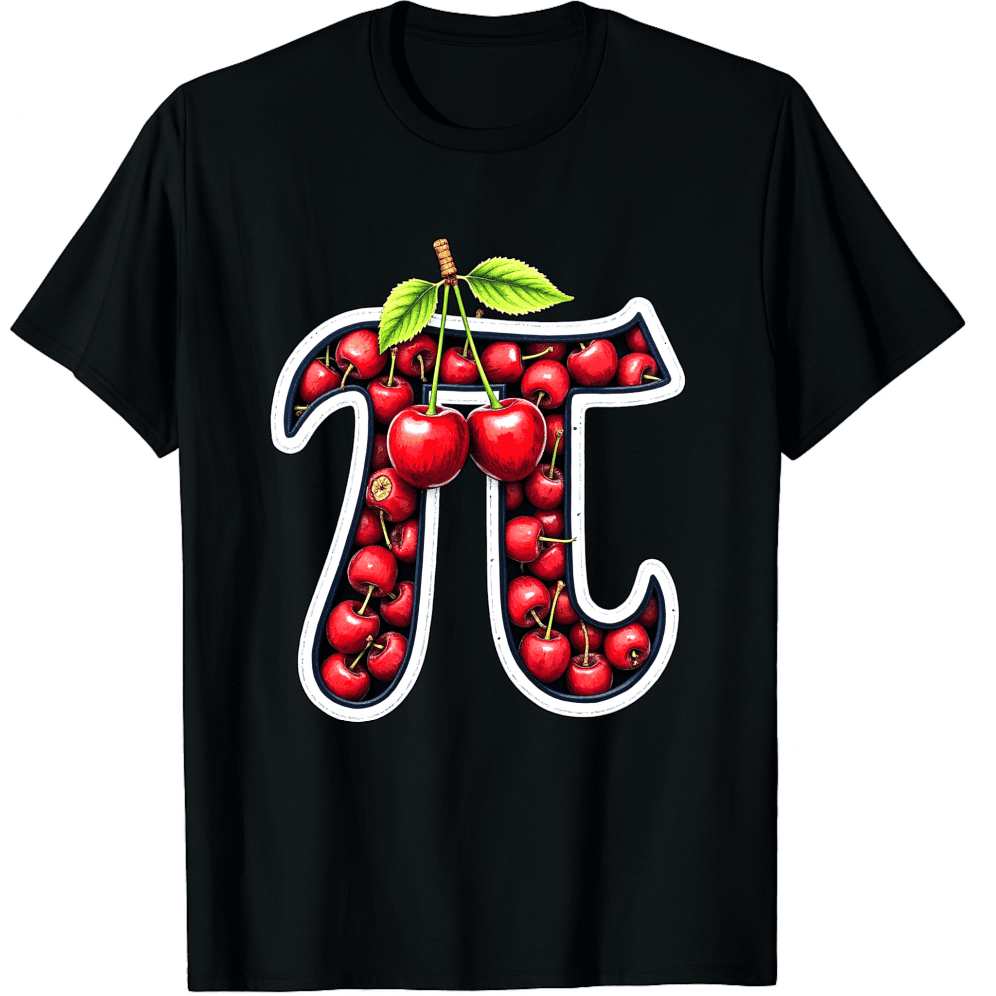 Cherry Pi Symbol Pun Math Teacher Day Funny Men Women Short Sleeve ...