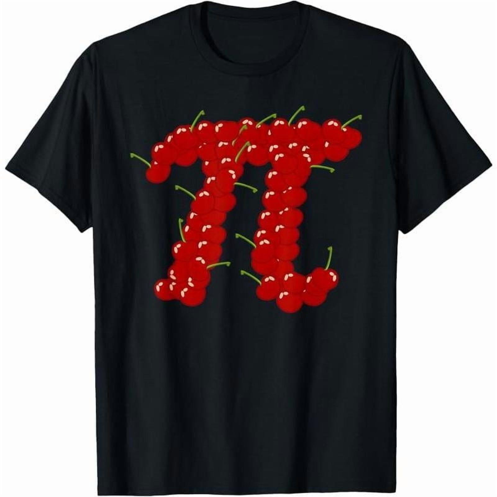 Cherry Pi T-Shirt Graphic Tee Funny Top Math Pie Pun Design Cotton ...