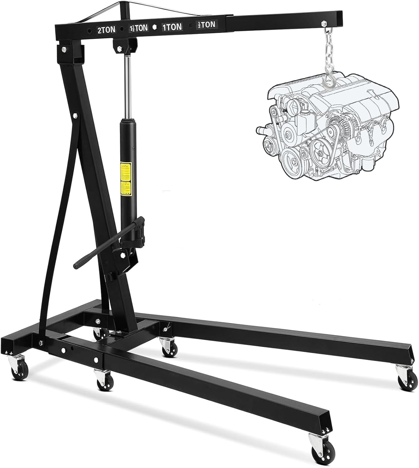 Cherry Picker Engine Hoist 2Ton 4400lbs Folding Hydraulic Engine Hoist ...