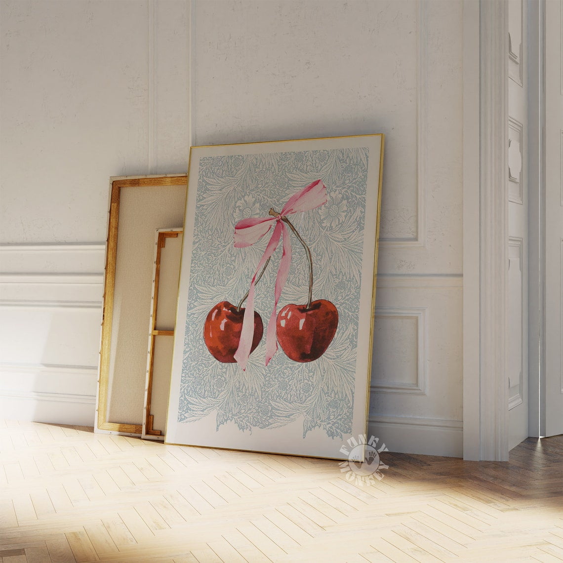 Cherry Pink Bow Print, Feminine Poster, Coquette Room Decor, Girly Preppy Aesthetic, College ...