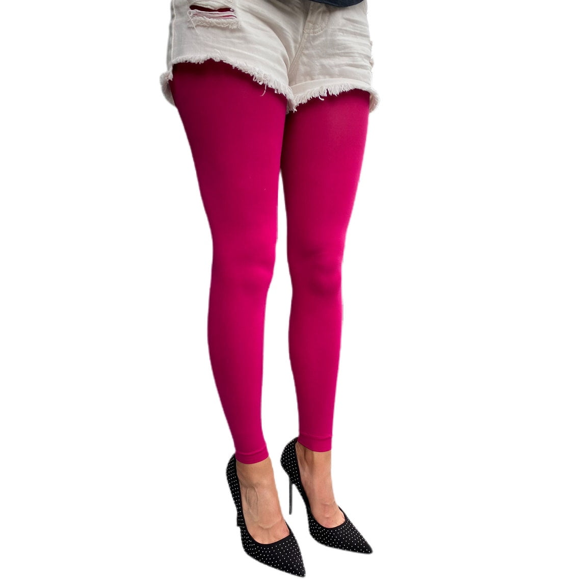 Cherry Pink Opaque Footless Tights for Women - Walmart.com