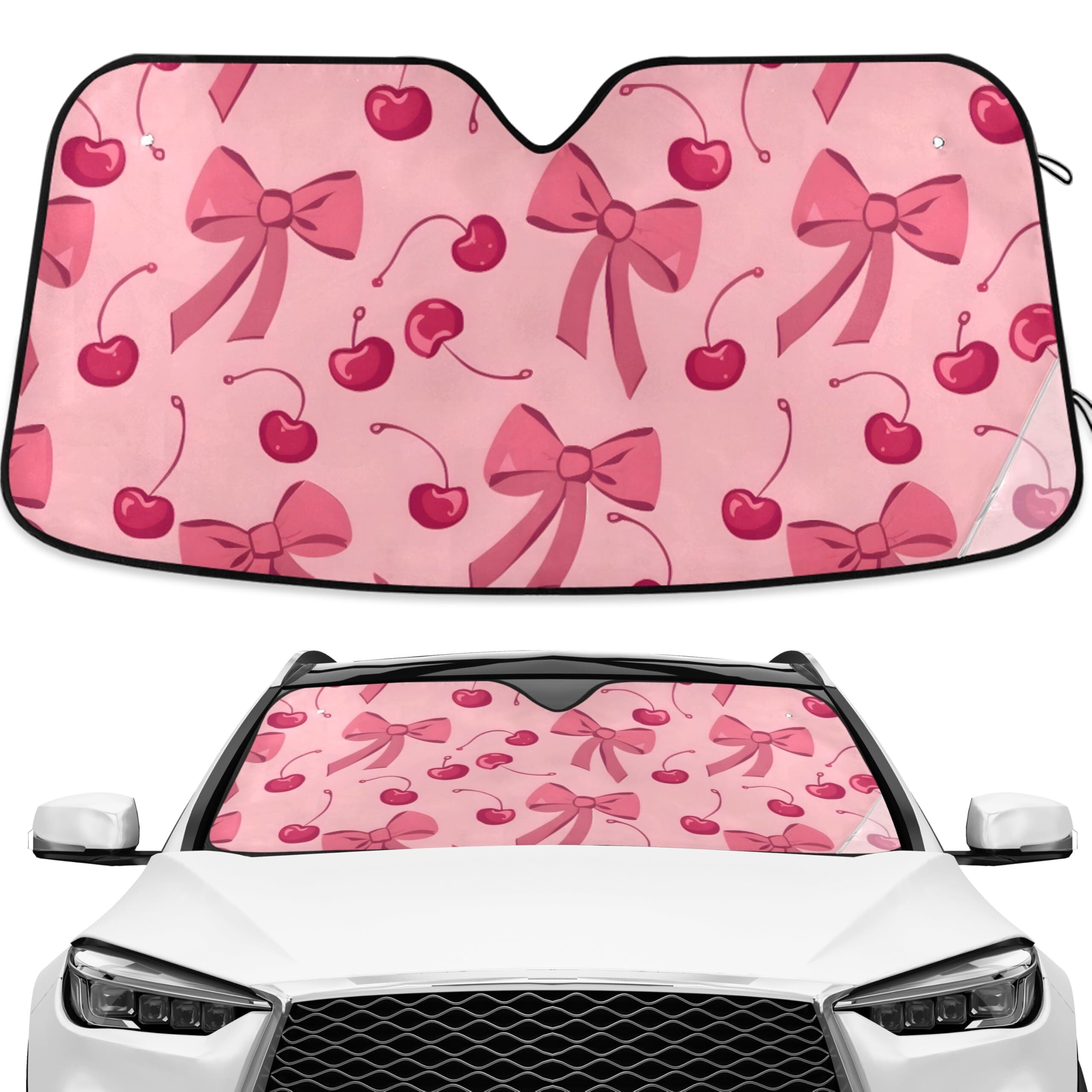 Cherry Pink Windshield Sun Shade Blocks UV Rays Sun Visor Protector ...