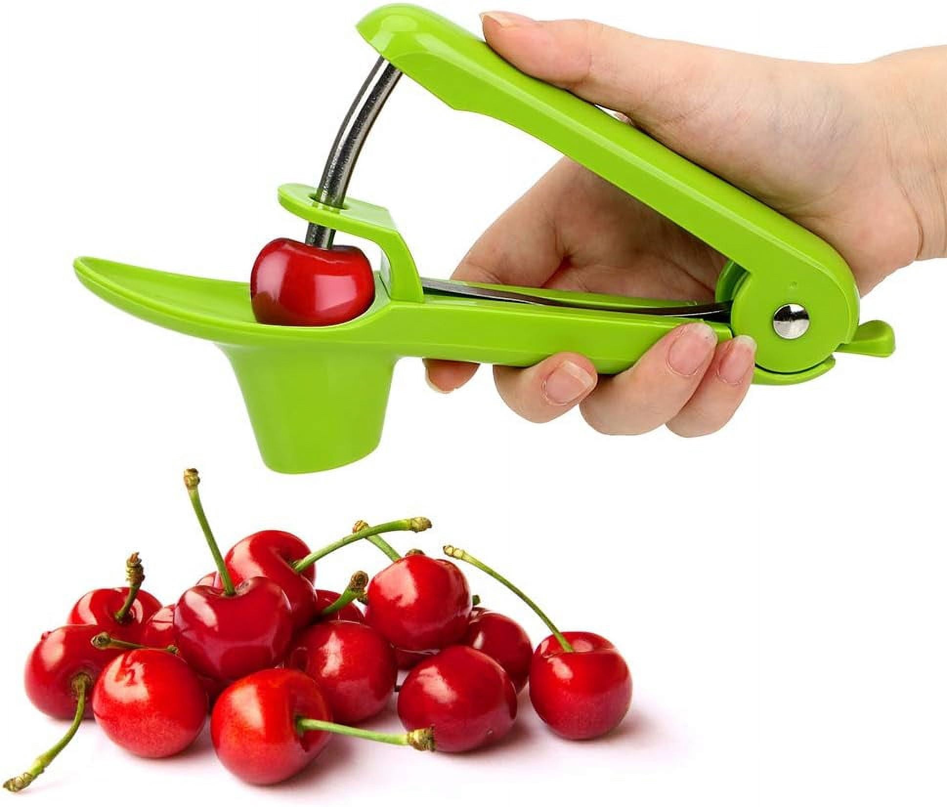 Cherry Pitter, Stainless Steel Seed Remover with Space-Saving Lock ...