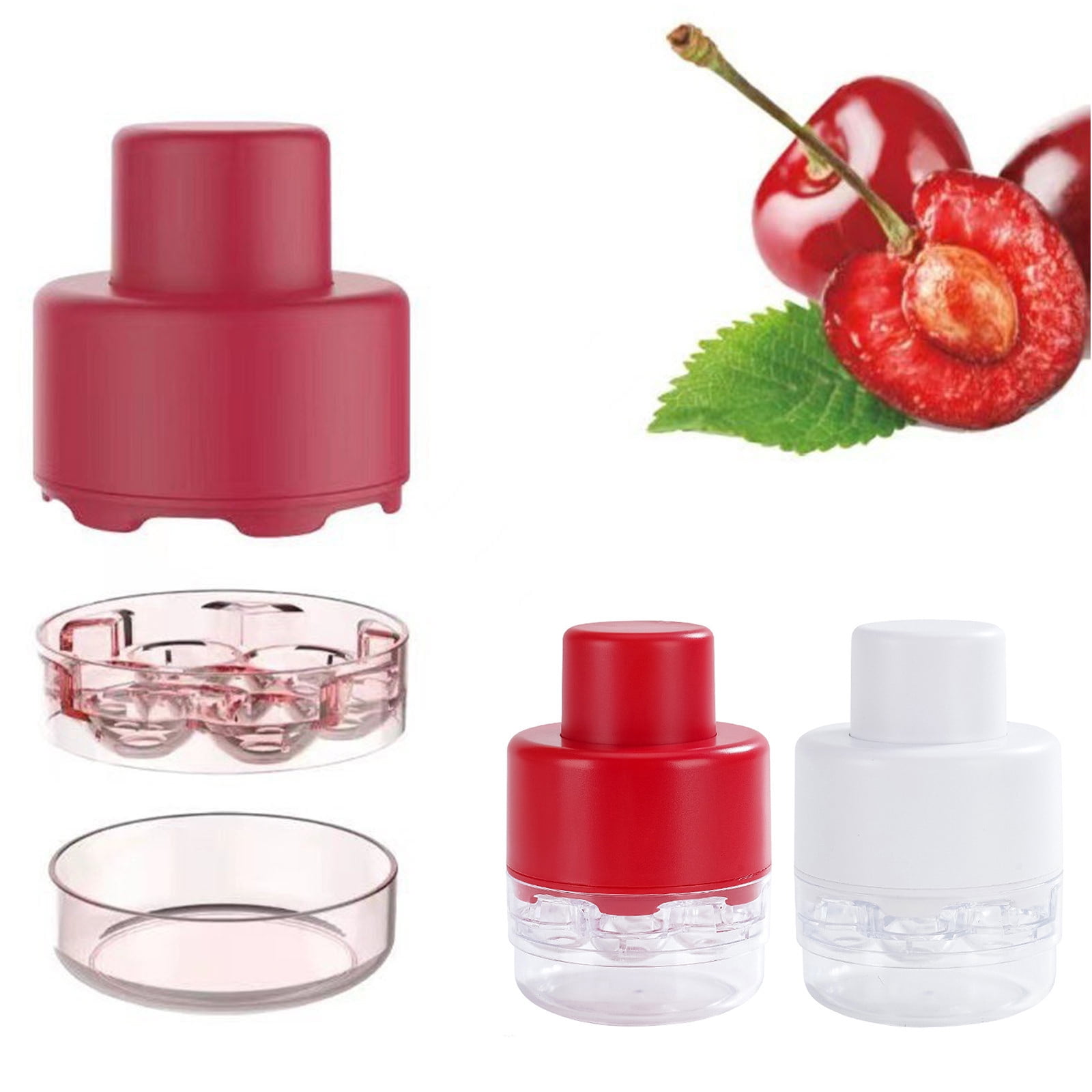 Cherry Pitter Tool, Kitchen Cherry Jam 7 Holes Multi Pitter Tool, Portable Push-Down Cherries ...