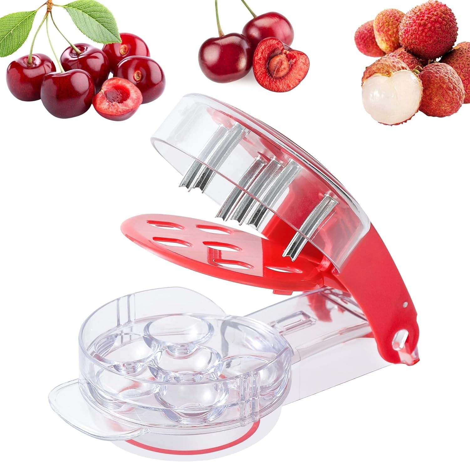 Cherry Pitter Tool Pit Remover Push-Pull 6 in 1, Hole Seed and Olive ...