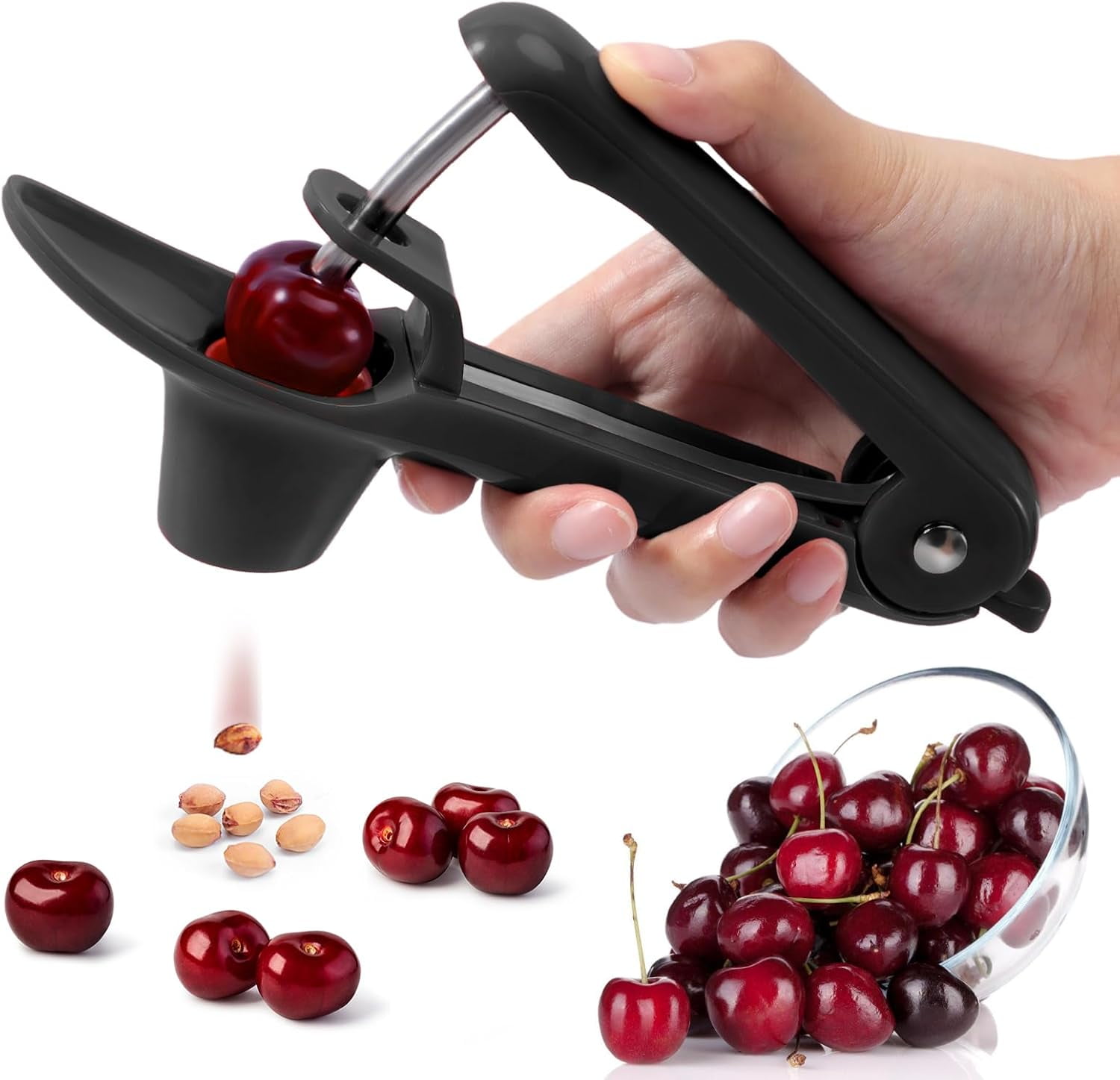 Cherry Pitter Tool - Stainless Steel Cherry Corer Pitter with Ergonomic ...