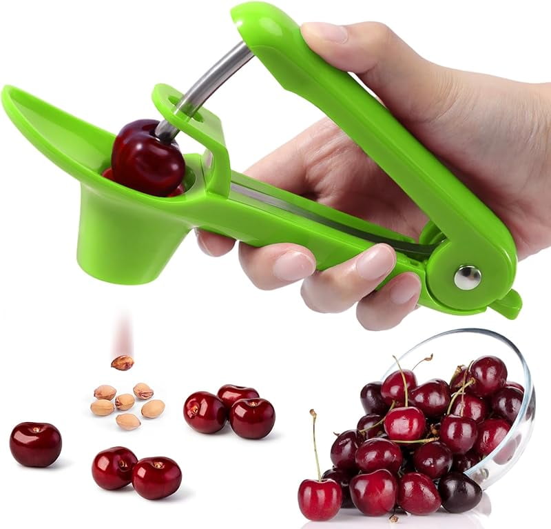 Cherry Pitter Tool - Stainless Steel Cherry Corer Pitter with Ergonomic ...