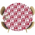 Cherry Plaid Round Tablecloth 45-54 Inch Round Fitted Table Cloth with ...