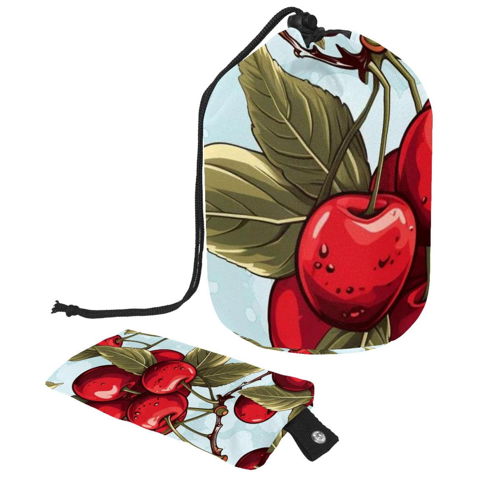Cherry Portable Drawstring Mesh Shower Bag with Foldable Laundry Bag ...