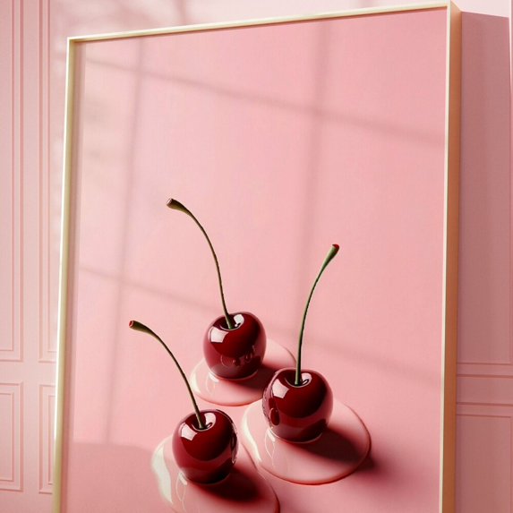 Cherry Poster, Cherry Print, Retro Wall Art, Artwork, Chic Retro Poster ...