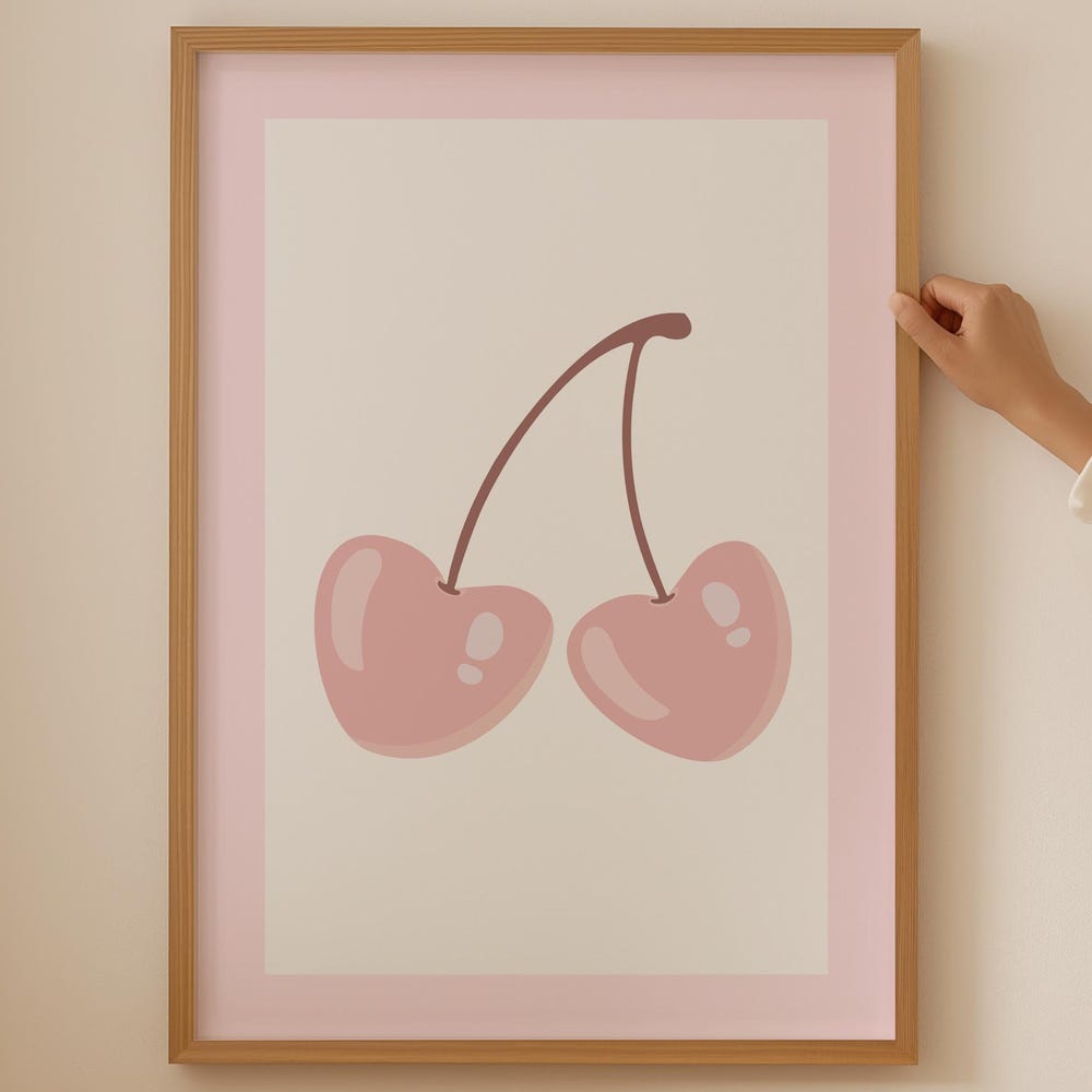 Cherry Poster- Cute girly Print for Coquette room decor Trendy Wall Art ...