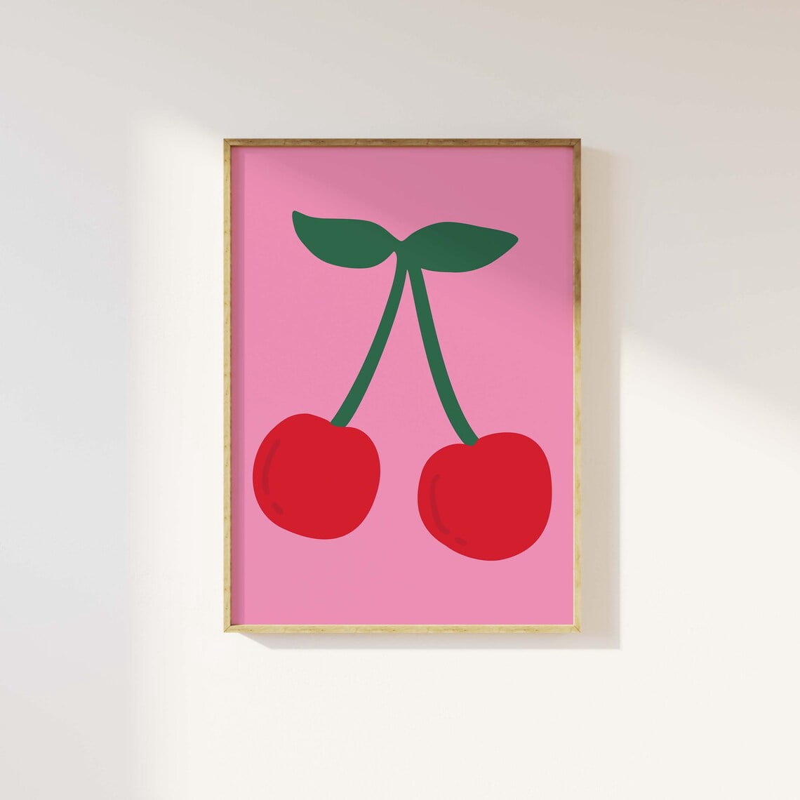 Cherry Poster Fruit Wall Art Kitchen Cute Trendy Poster, Stretched Size ...