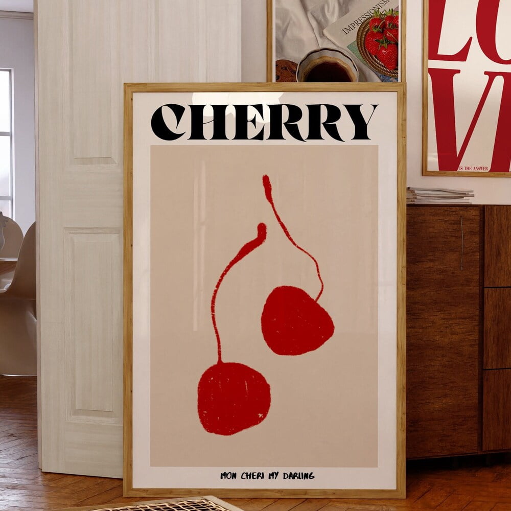 Cherry Poster, Retro Print, 70S Poster, Psychedelic Art, Kitchen Wall ...