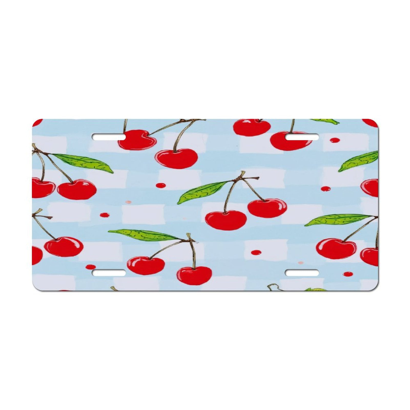 Cherry Print Pattern Car Decorative Front License Plate,Vanity Tag ...