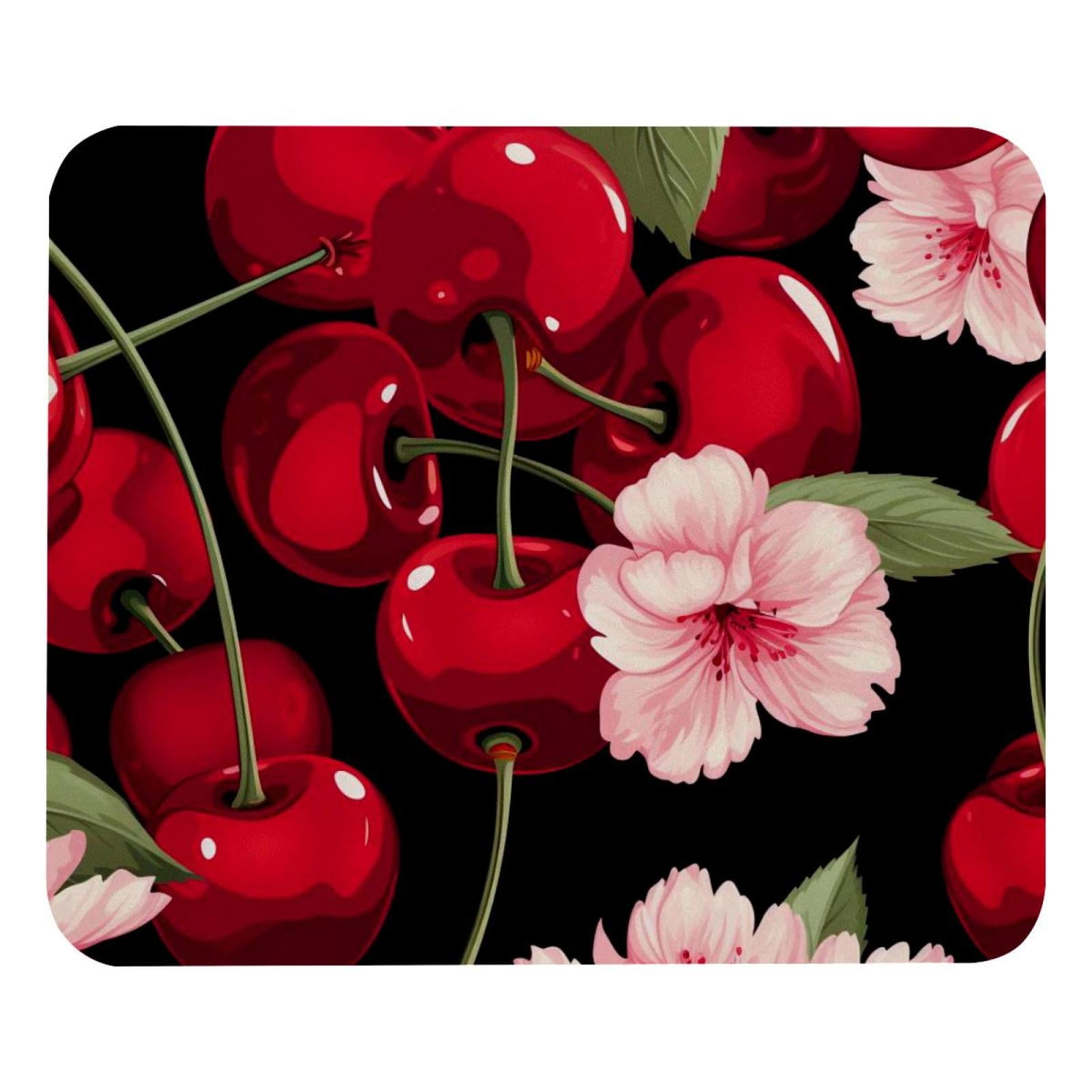 Cherry Printed Square Gaming Mouse Pad, Non-Slip Rubber Bottom Mouse ...