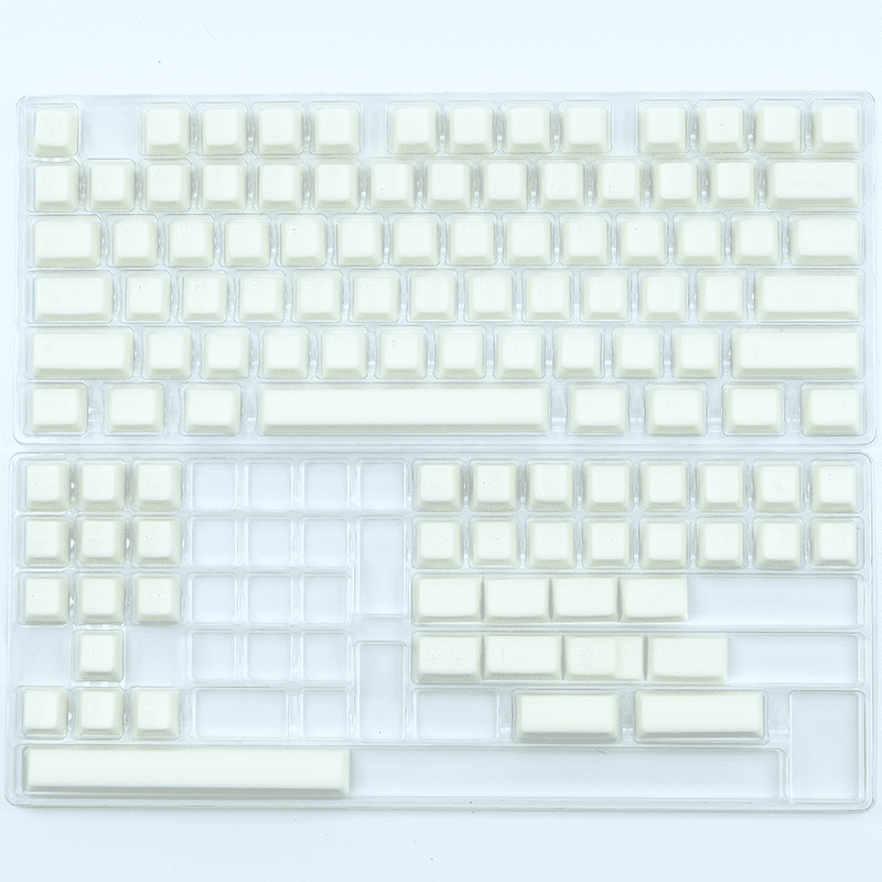Cherry Profile 114-Key PBT Doubleshot Keycap Set - White Marble Style ...