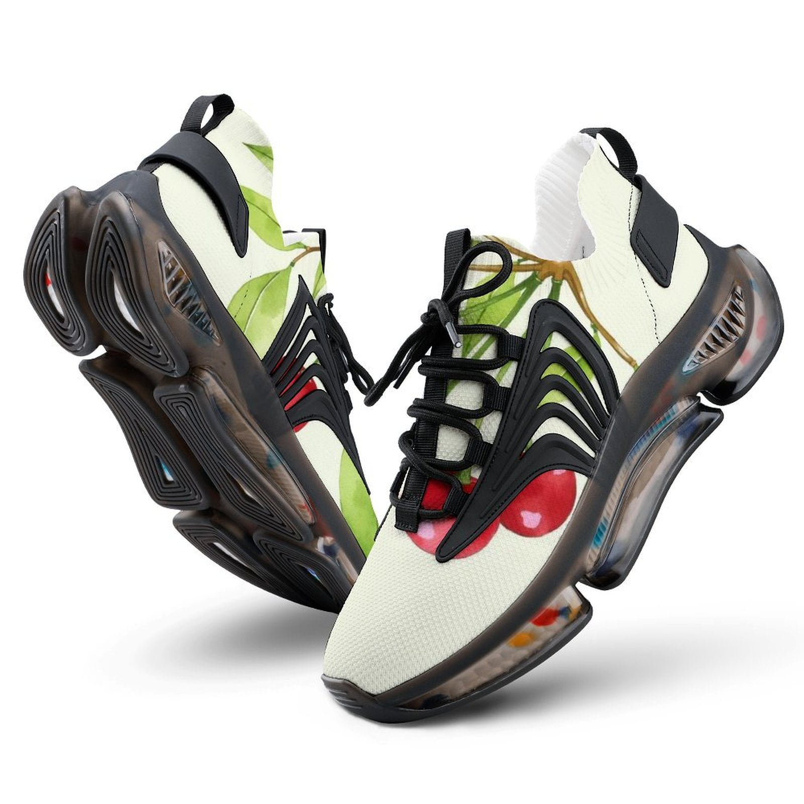 Cherry Red Berries Leaves Walking Shoes for Men Woman Lightweight ...