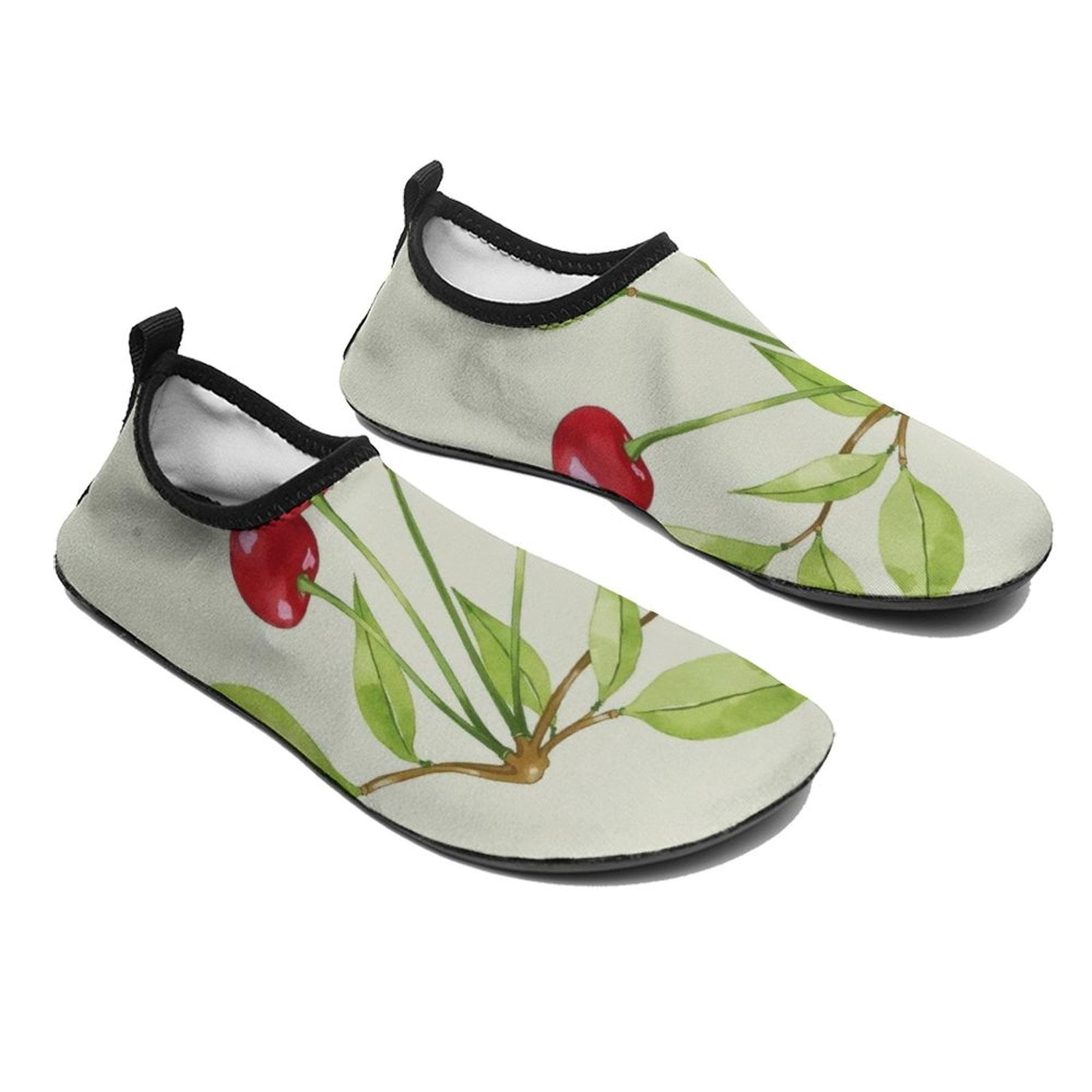 Cherry Red Berries Leaves Water Shoes Beach Slip-on Shoes for Men Women ...