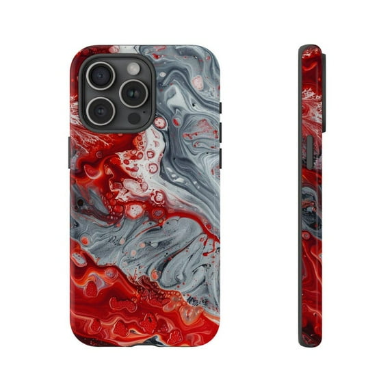 Cherry Red & Gray Hydro Dipped Liquid Lava Frost Phone Case for iPhone ...