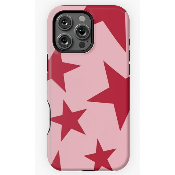 Cherry Red Stars Phone Case for iPhone 16 15 14 13 12 11 Pro Max ...