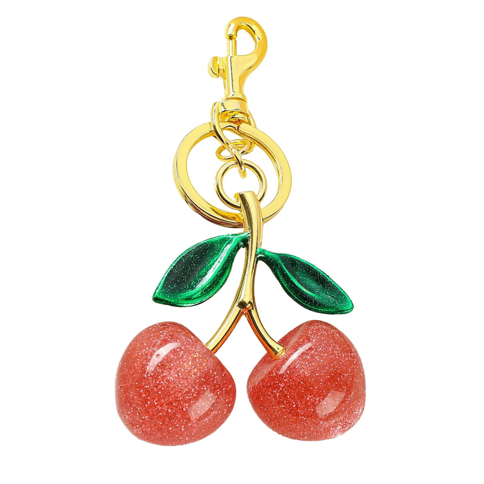 Cherry Resin Keychain Pendant with Alloy Spring Buckle - Stylish Bag ...
