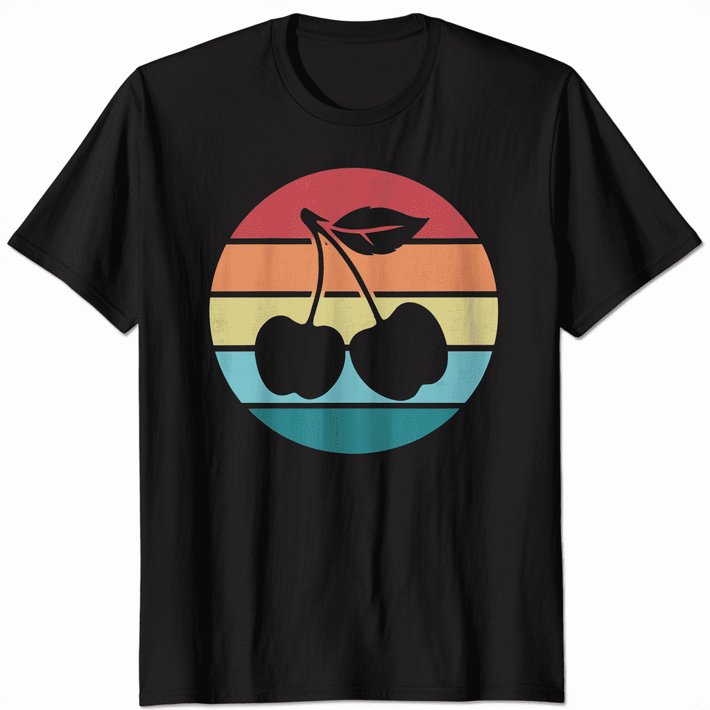 Cherry Retro Cherries Vintage Fun Trendy Graphic Tee - Walmart.com
