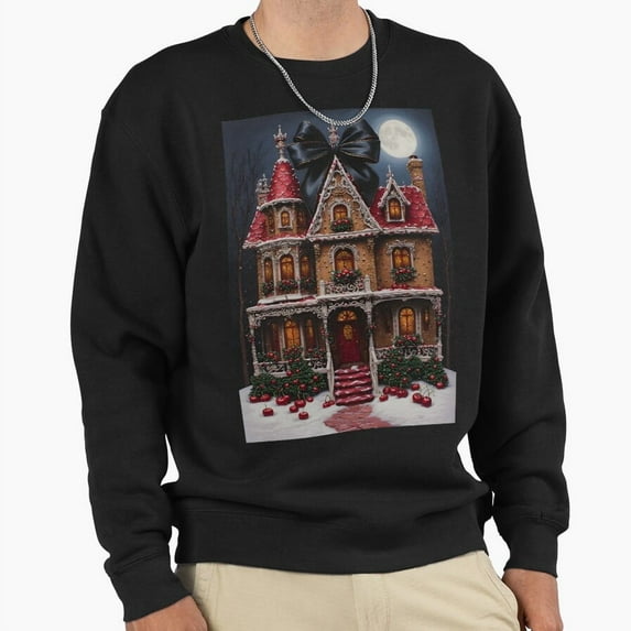 Cherry Rococo Gingerbread Mansion Black Bow Graphic Unisex Sweatshirt ...