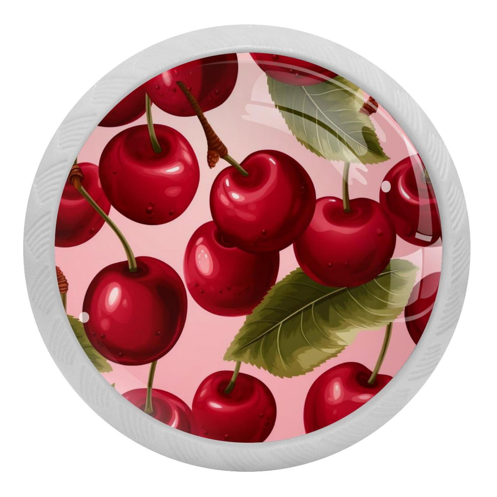 Cherry Round Glow-in-the-Dark Cabinet Knobs: Fluorescent Drawer Pulls 4-Pack, Complet– Suitable ...