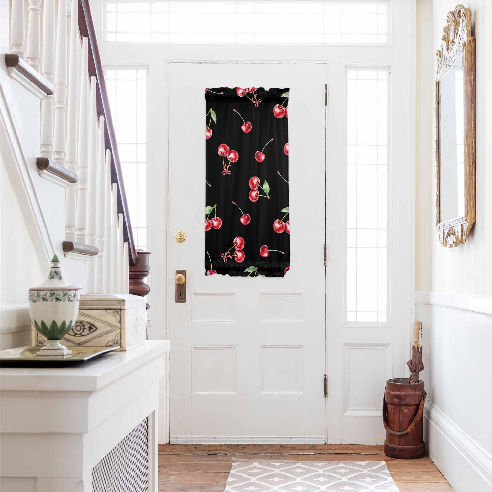 Cherry Rustic Door Curtains for Door Window, French Sidelight Front ...