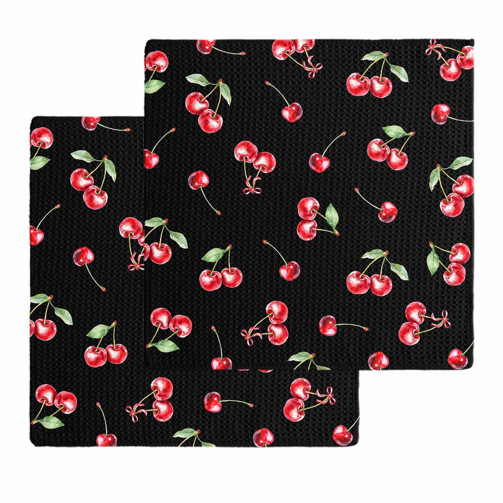 Cherry Rustic Kitchen Dish Towels for Drying Dishes Set of 2, Spring ...