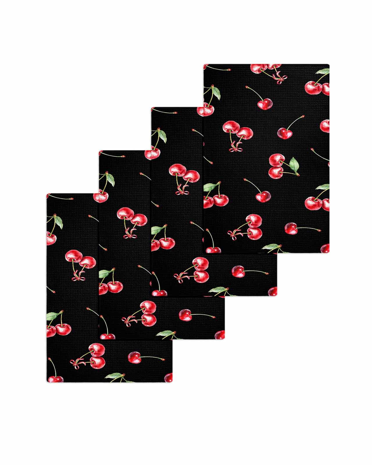 Cherry Rustic Kitchen Dish Towels for Drying Dishes Set of 4, Spring ...