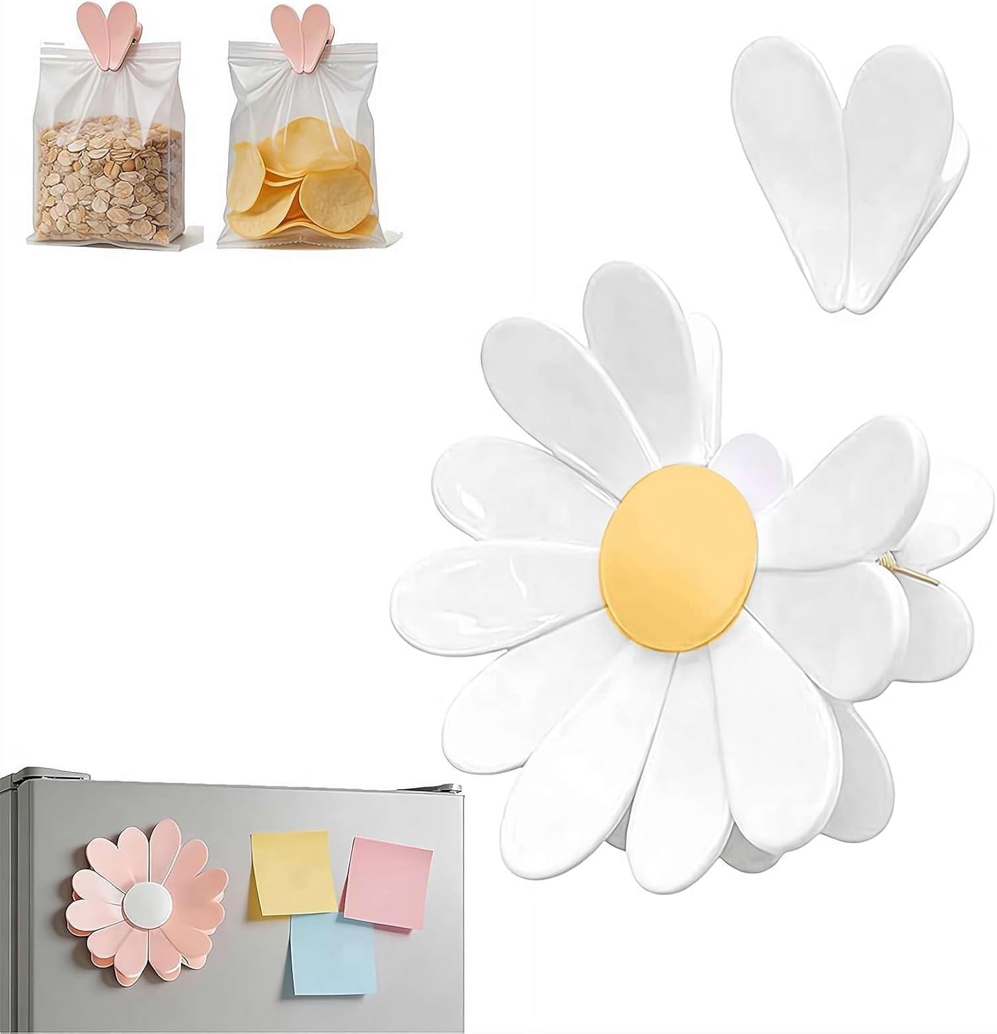 Cherry-Shaped Magnetic Food Clip & Fridge Magnet, Detachable Petal Chip ...
