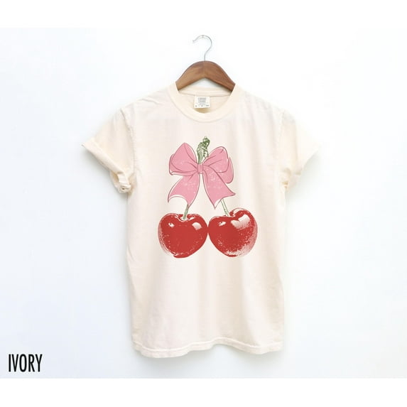 Cherry Shirt, Bow T-Shirt, Cherries TShirt, Cherry Bow, Aesthetic Shirt ...