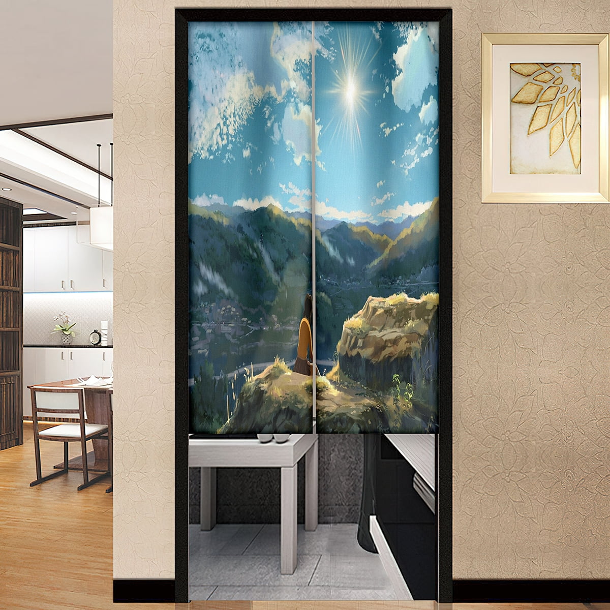 Cherry Sky Clouds Door Curtain Privacy Chinese Panel Japanese Style ...