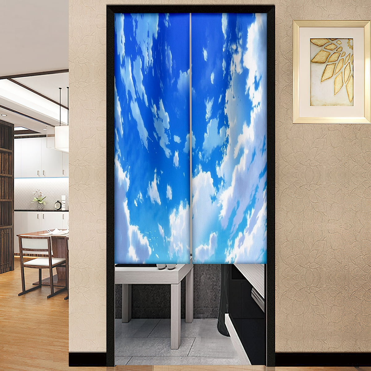 Cherry Sky Clouds Door Curtain Privacy Chinese Panel Japanese Style ...